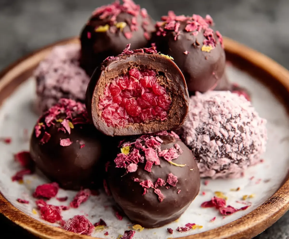 Easy Chocolate Raspberry Truffles